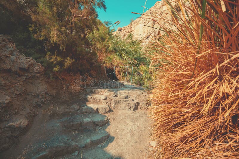 Staircase on a Walking Trail in Ein Gedi, Israel Stock Image - Image of ...