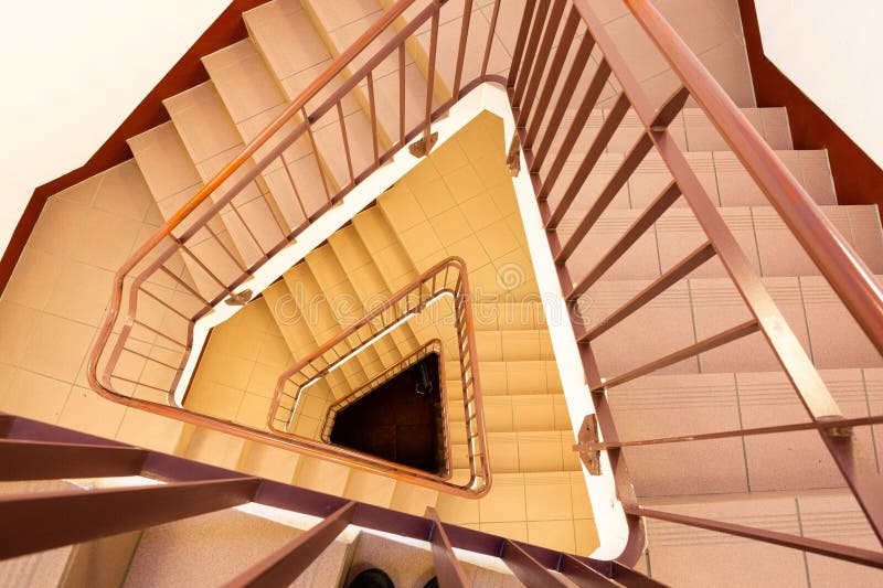 A Staircase Forms Several Triangles from Top To Bottom. Stock Photo ...