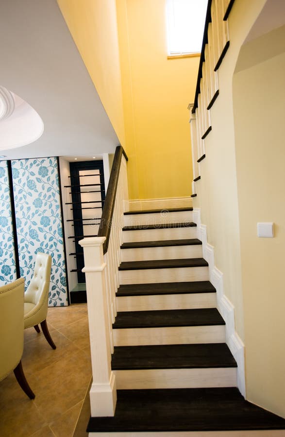 Entry Hall Stairs and Front Door Stock Photo - Image of stair, hallway ...