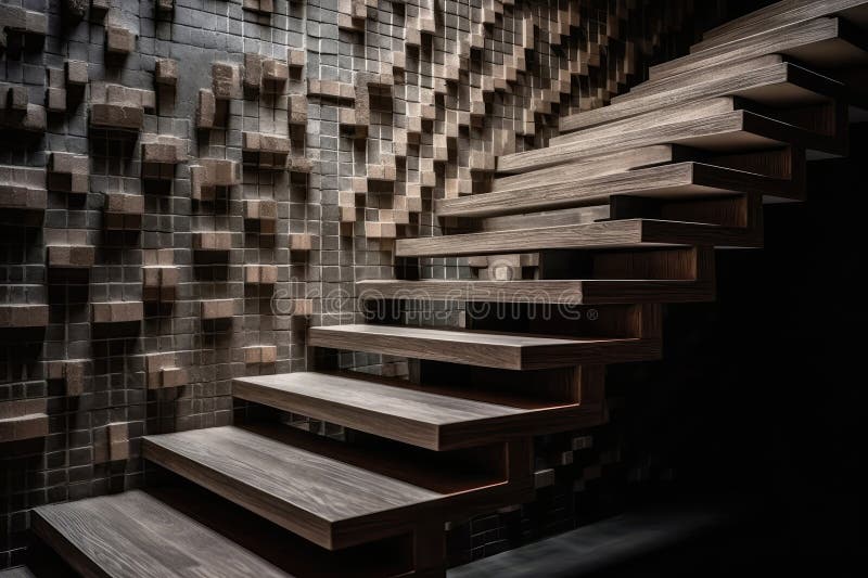 Stairs with Abstract Geometric Patterns, Symbolizing Order and Balance ...
