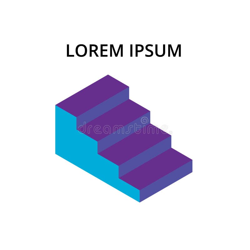 Stairs. Abstract Logo Template. Isometric Design. Stock Illustration ...