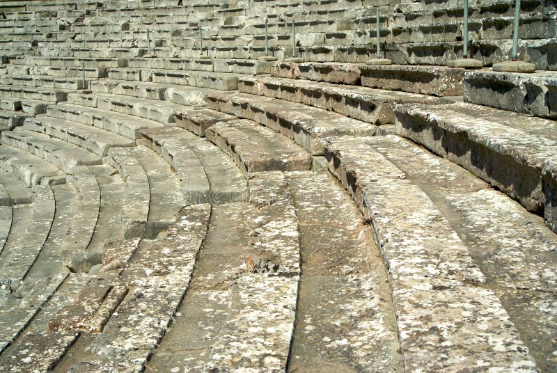 Stairs at Ancient Epidaurus Theater in Greece Stock Image - Image of ...