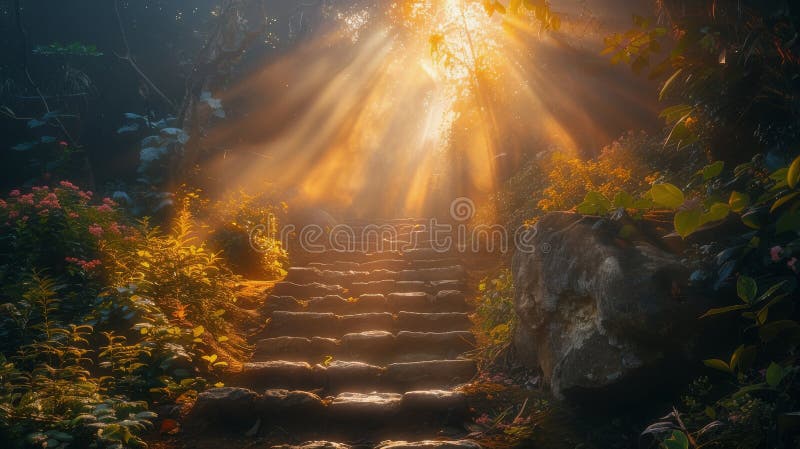 Stairs Ascending To Bright Light Stock Photo - Image of steps ...