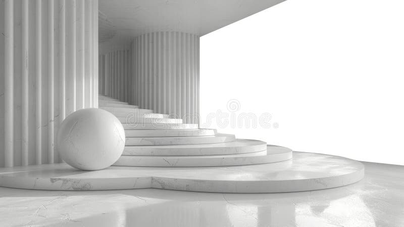 Stairs with Ball and Column Stock Image - Image of composition, detail ...