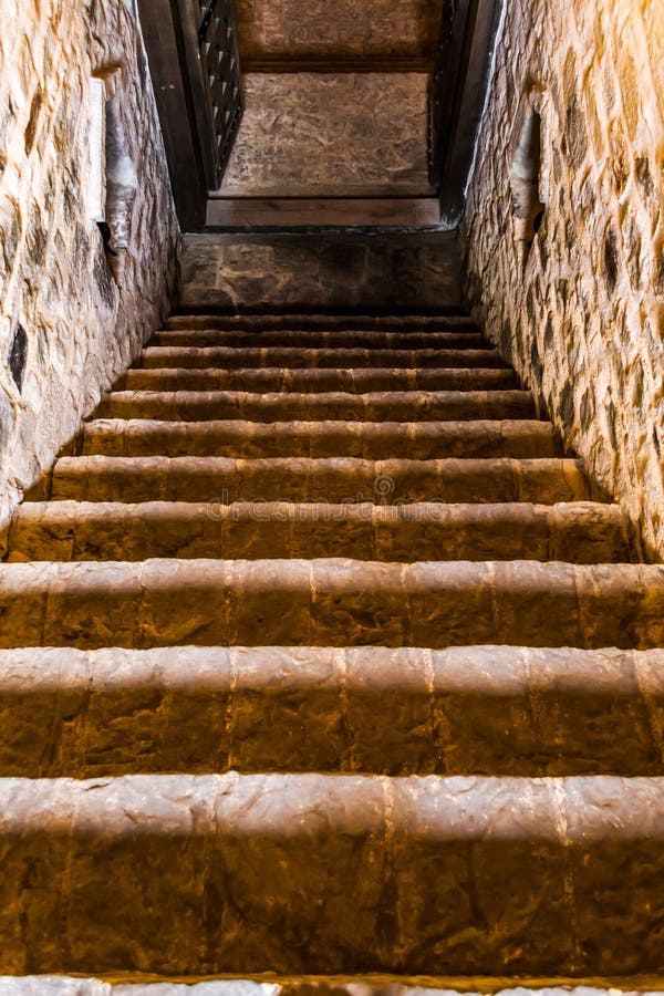 Stairs in a basement., Stairs in a basement. moving