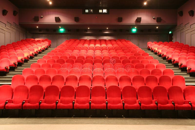 Stairs and Chairs in a Cinema Stock Image - Image of stage, interior ...