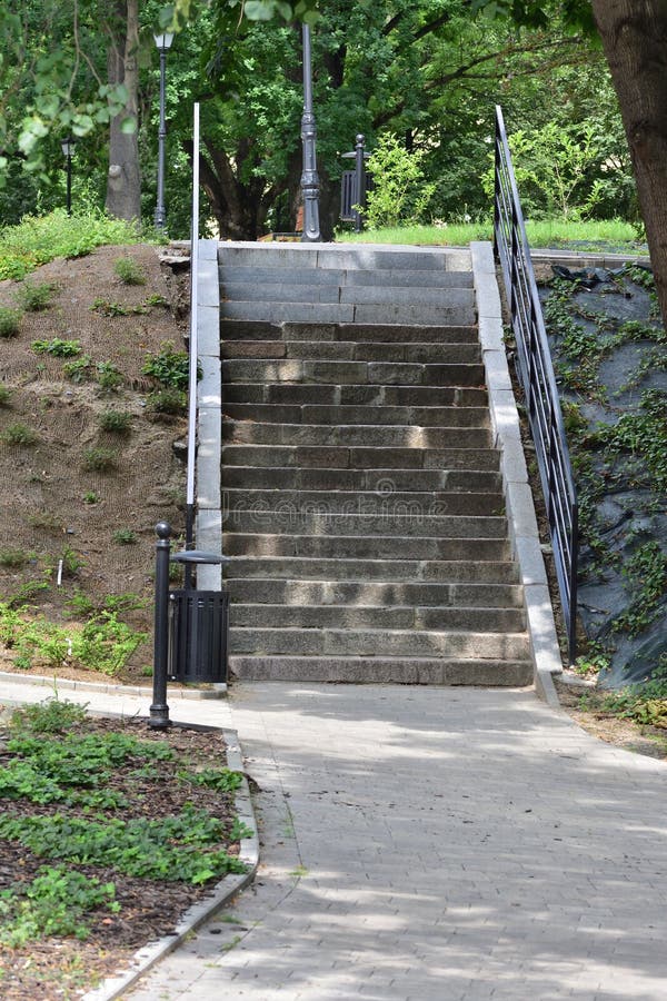 Stairs in the City Park. Summer. Day Stock Image - Image of nature ...