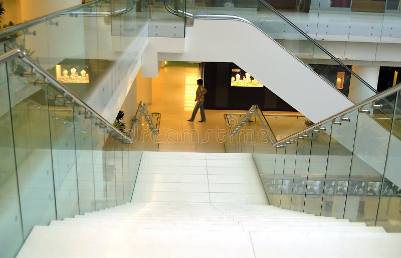 Stairs on a Commercial Building Stock Photo - Image of steel ...