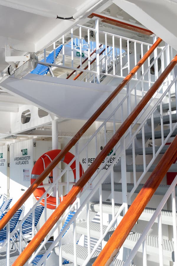 Stairs between the Decks of a Cruise Ship. Stock Photo - Image of ...