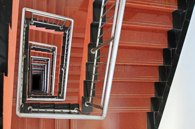 Stairs Down Landscape in a Building Stock Photo - Image of corridor ...