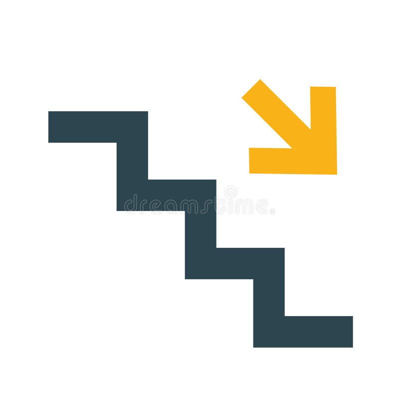 Stairs Up and Down Icon with Arrow. Stairway Direction Sign. Up and ...