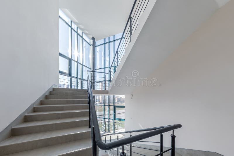 Stairs Emergency and Evacuation Exit Stair in Up Ladder in a New Office ...