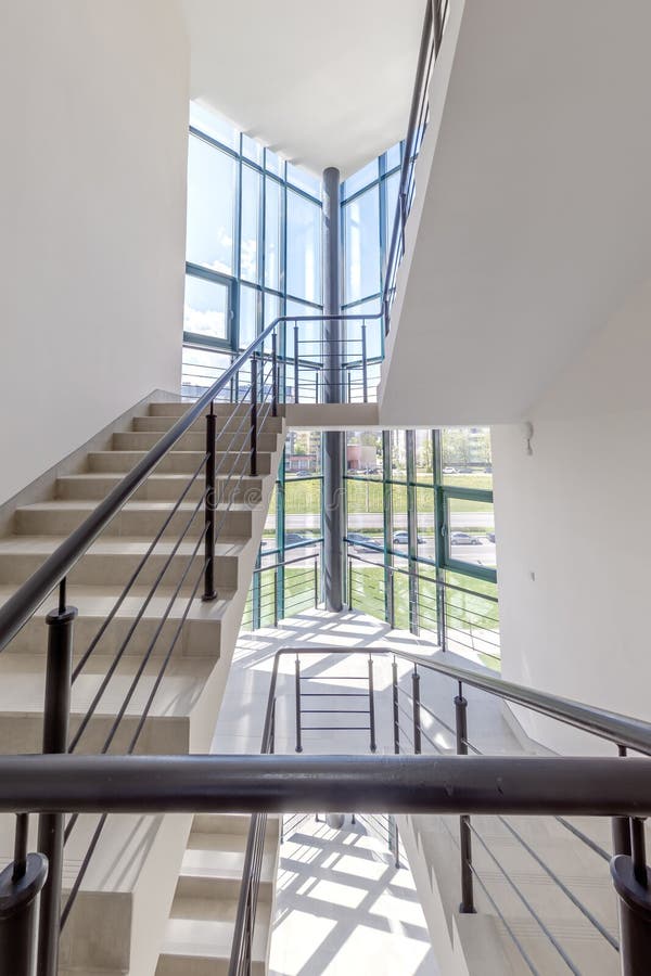 Stairs Emergency and Evacuation Exit Stair in Up Ladder in a New Office ...