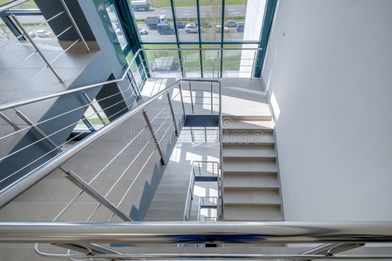 Stairs Emergency and Evacuation Exit Stair in Up Ladder in a New Office ...