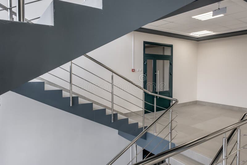 Stairs Emergency and Evacuation Exit Stair in Up Ladder in a New Office ...