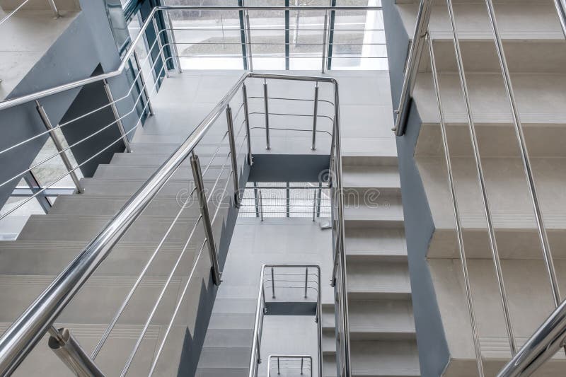 Stairs Emergency and Evacuation Exit Stair in Up Ladder in a New Office ...