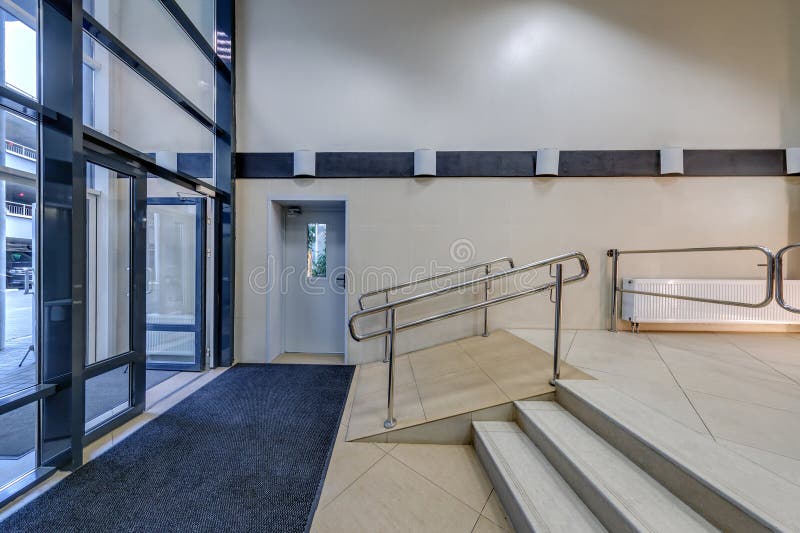 Stairs Emergency and Evacuation Exit Stair in Up Ladder in a New Office ...