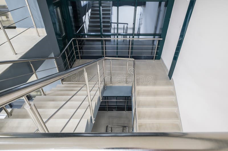 Stairs Emergency and Evacuation Exit Stair in Up Ladder in a New Office ...