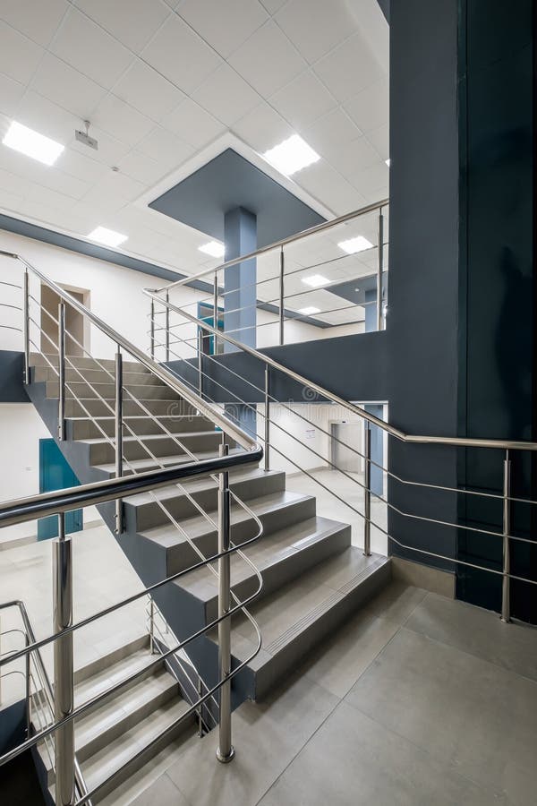 Stairs Emergency and Evacuation Exit Stair in Up Ladder in a New Office ...