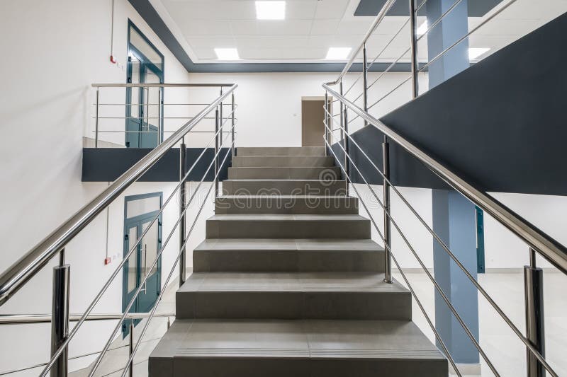 Stairs Emergency and Evacuation Exit Stair in Up Ladder in a New Office ...