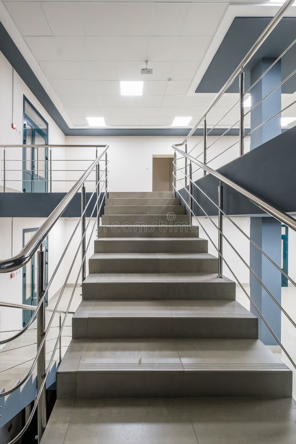 Stairs Emergency and Evacuation Exit Stair in Up Ladder in a New Office ...