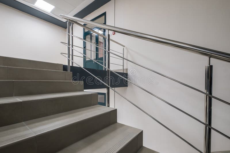 Stairs Emergency and Evacuation Exit Stair in Up Ladder in a New Office ...