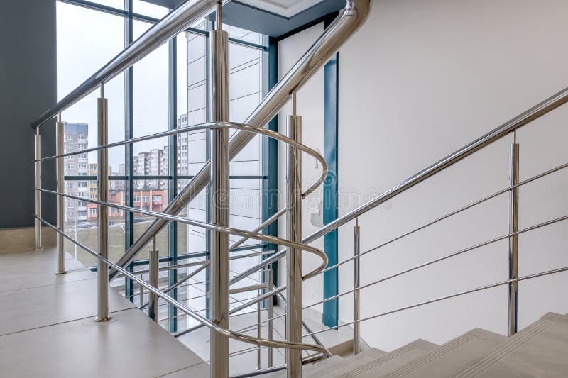 Stairs Emergency and Evacuation Exit Stair in Up Ladder in a New Office ...