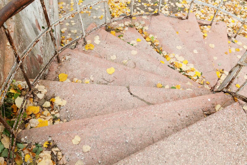 Stairs in the fall stock image. Image of destruction - 46808053