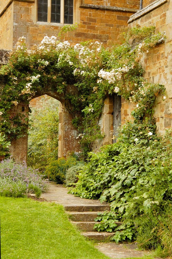 Stairs into the Garden into Medieval Castle Stock Photo - Image of ...
