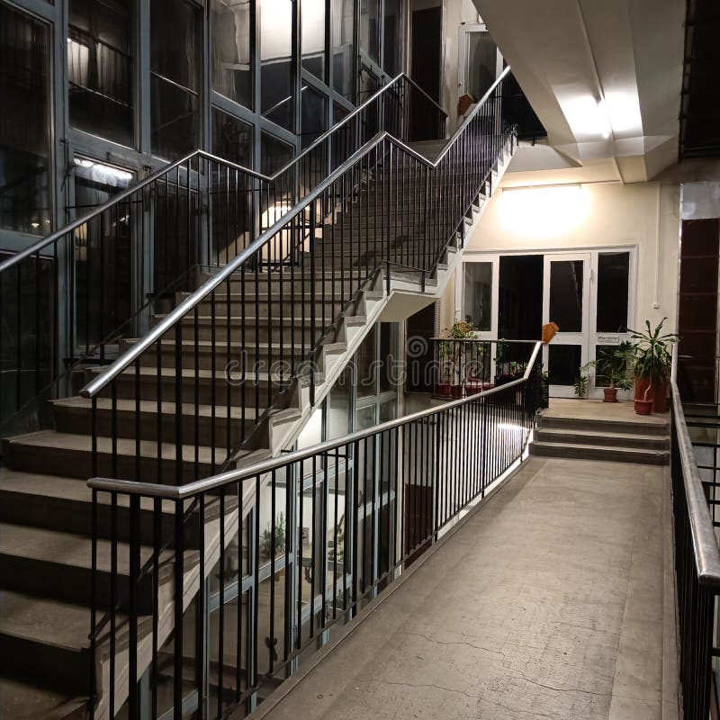 Stairs in the Hanging Corridor Stock Photo - Image of facade, lépcsőház ...