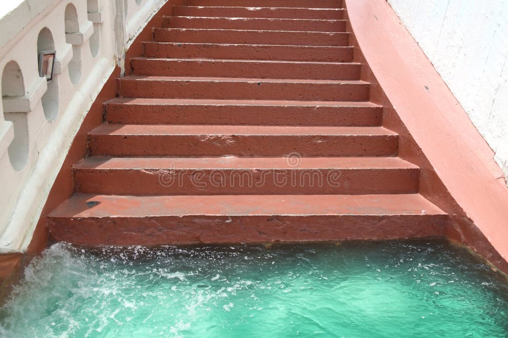 The Stairs of the House with Flood Stock Image - Image of travel ...