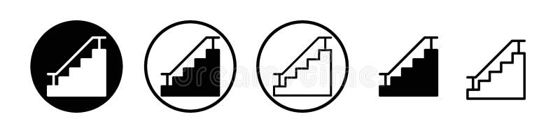 Stairs Icon Vector Set on White Background Stock Illustration ...