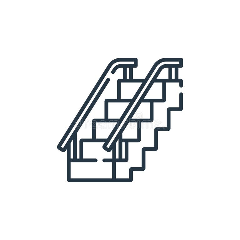 Stairs Icon Vector from Public Services Concept. Thin Line Illustration ...