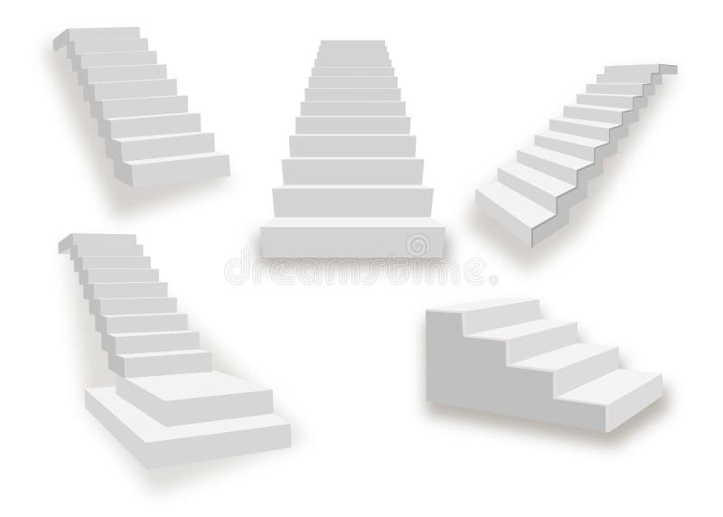 Stairs Isolated on White Background. Steps Stock Vector - Illustration ...