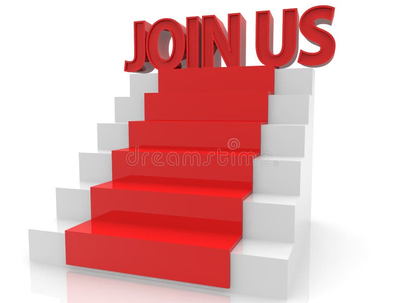 Stairs with Join Us Concept Stock Illustration - Illustration of ...