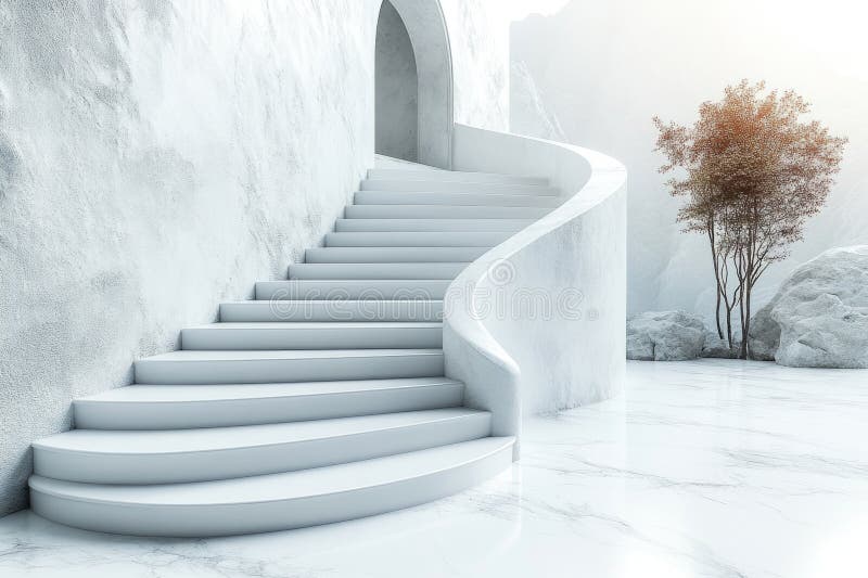 Stairs Lead Up To a White Building, Suitable for Use in Architectural ...