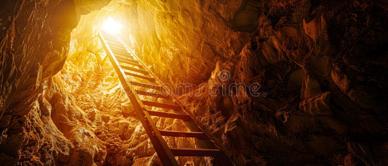 Stairs Leading To the Exit of the Cave Stock Photo - Image of problem ...