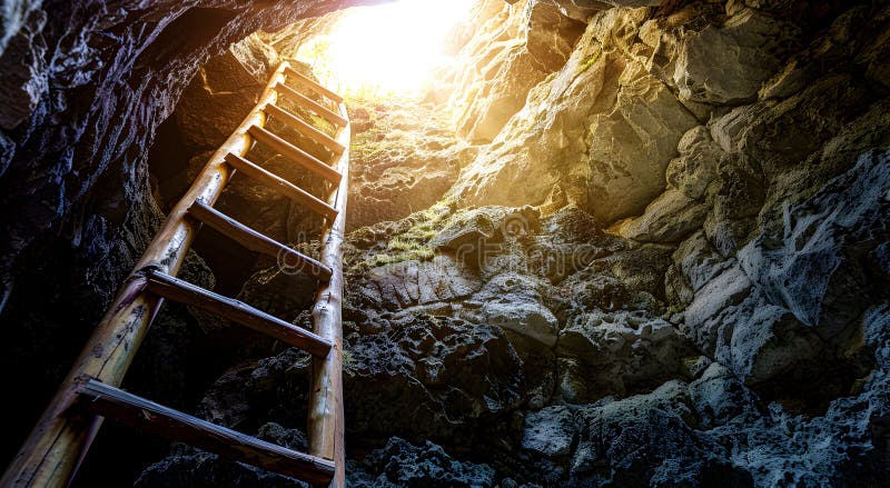 Stairs Leading To the Exit of the Cave Stock Photo - Image of leading ...