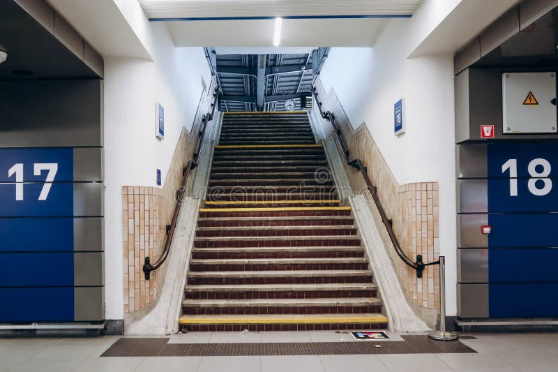 Stairs Leading To the Station Platform in Brussels Stock Photo - Image ...