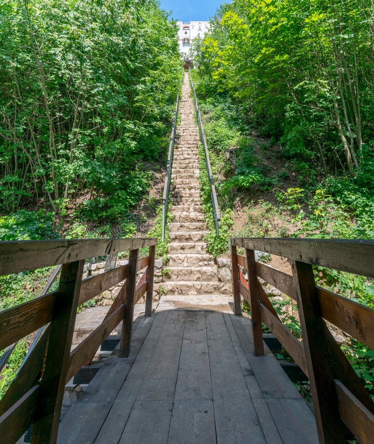 Stairs Leading To White Tower in Brasov, Romania Stock Photo - Image of ...