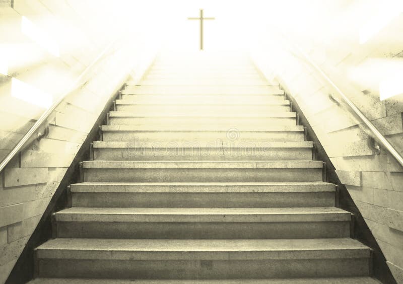 Stairs Leading Up To the Cross Stock Image - Image of belief, limit ...
