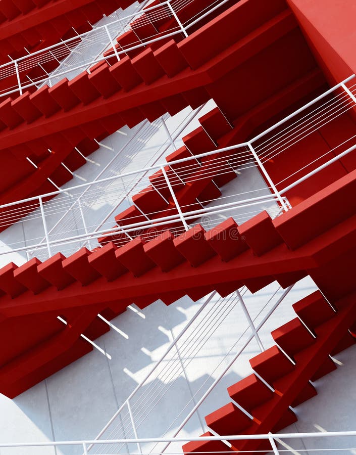 Set of Stairs Leading Up To Building with Concrete Walls and Concrete ...