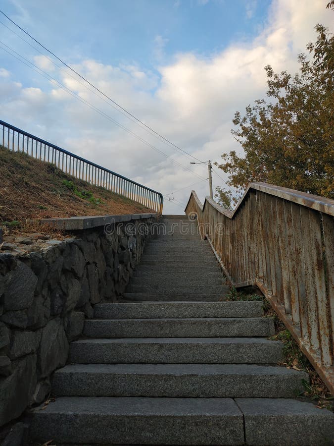 Stairs on the road stock photo. Image of hillside, staircases - 126638356