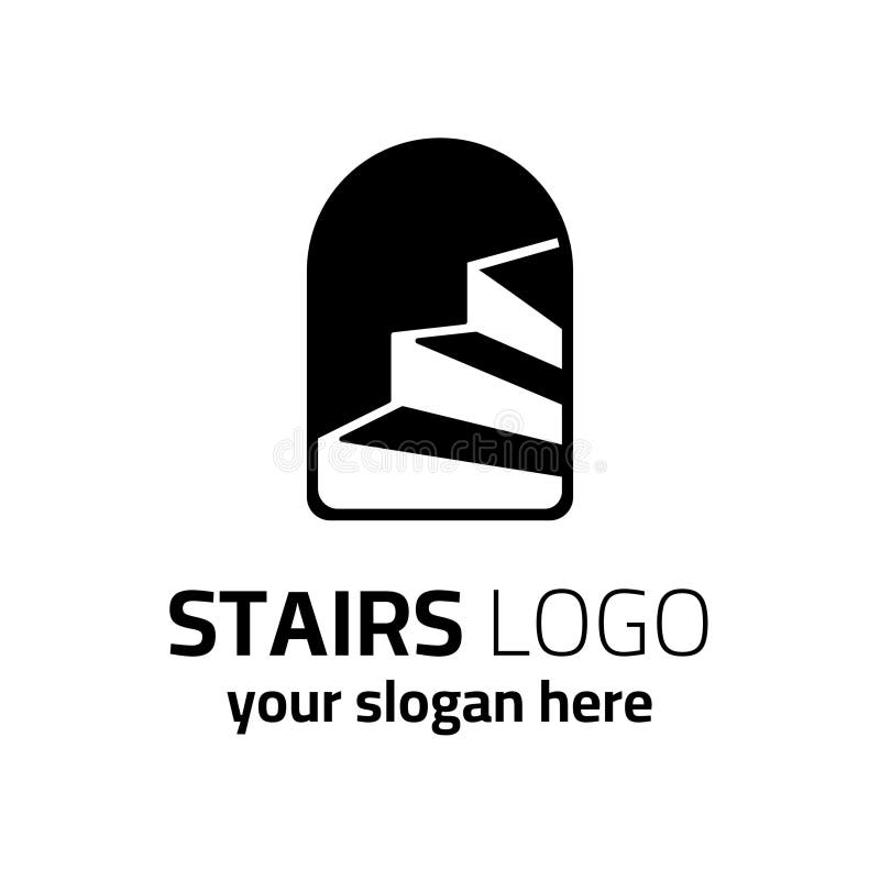 Stairs Logo Concept stock illustration. Illustration of flat - 374345000
