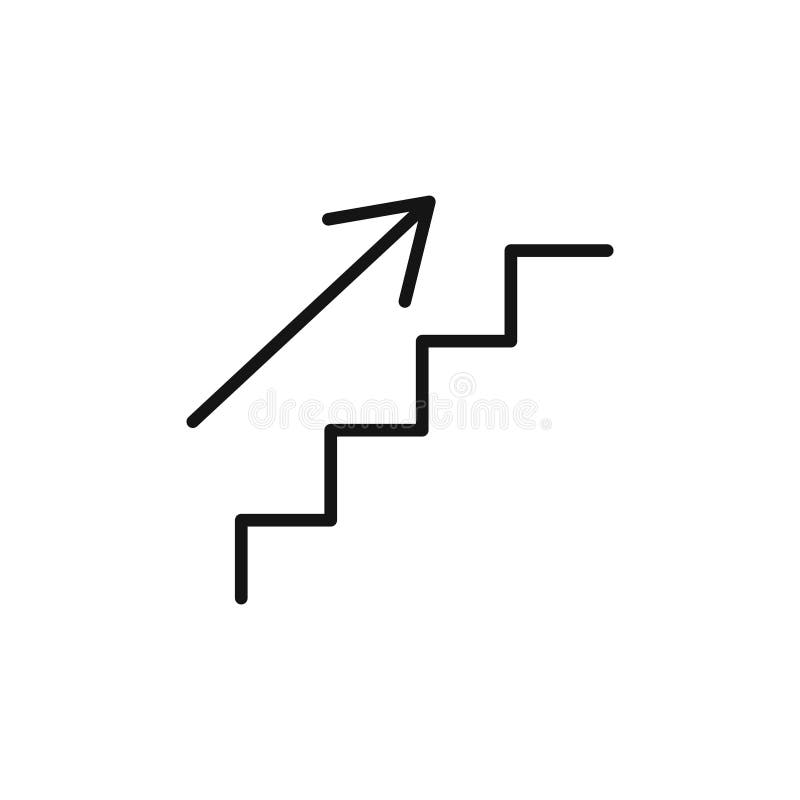 Stairs Logo Sign Vector Outline Stock Vector - Illustration of person ...
