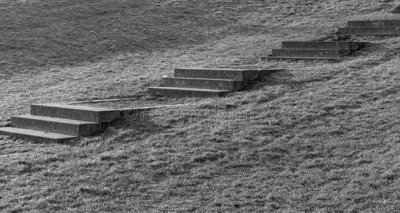 The Stairs Made of Concrete Lead Up the Hill Stock Photo - Image of ...