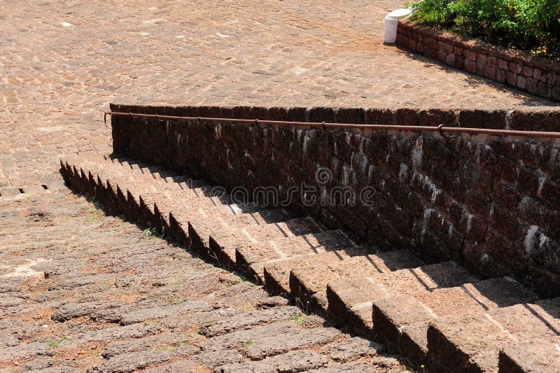 Stairs Made of Red Stones in an Ancient Architectural Complex. Stone ...