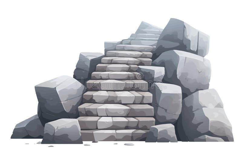 Stairs Made of Rocks Asset Vector Flat Isolated Vector Style ...