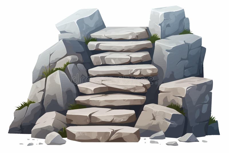 Stairs Made of Rocks Asset Vector Flat Isolated Vector Style ...