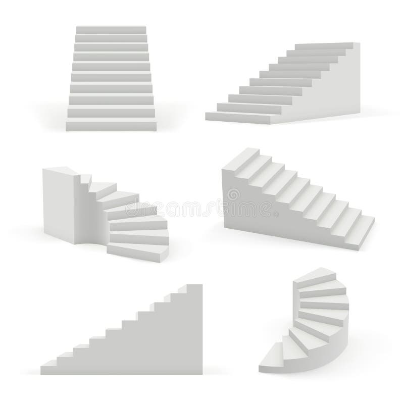 Stairs Modern. 3d White Architectural Objects for Interior Space Up and ...